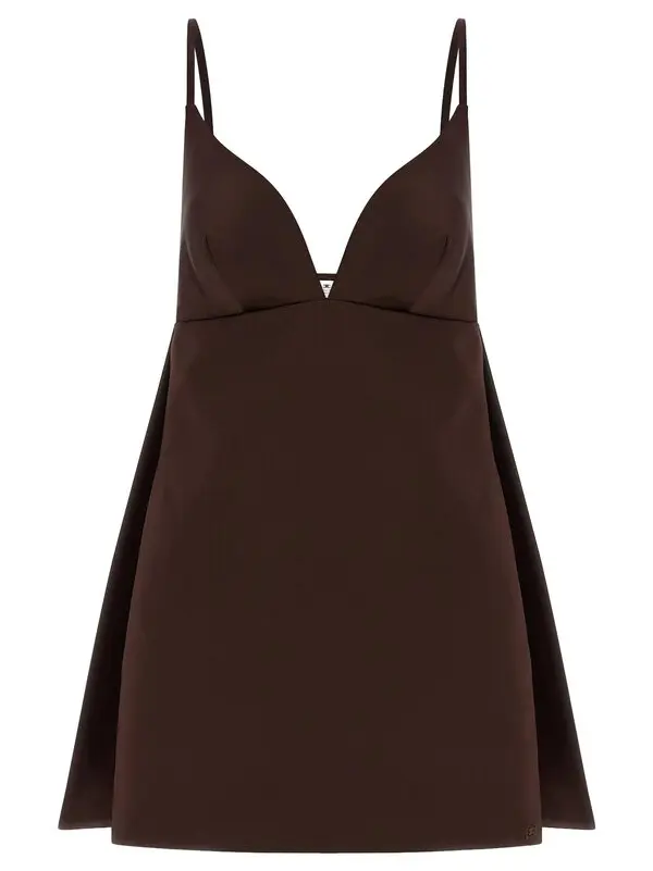 Elisabetta Franchi Duchesse Mini Dress - Brown