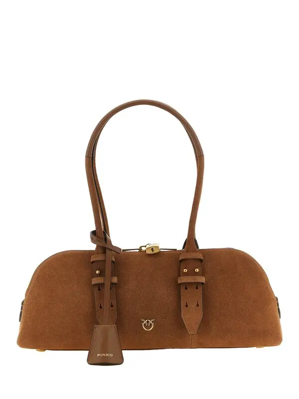 Pinko Bowling Baguette Shoulder Bag - Brown