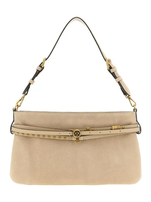 Pinko Belt' Medium Shoulder Bag - Beige