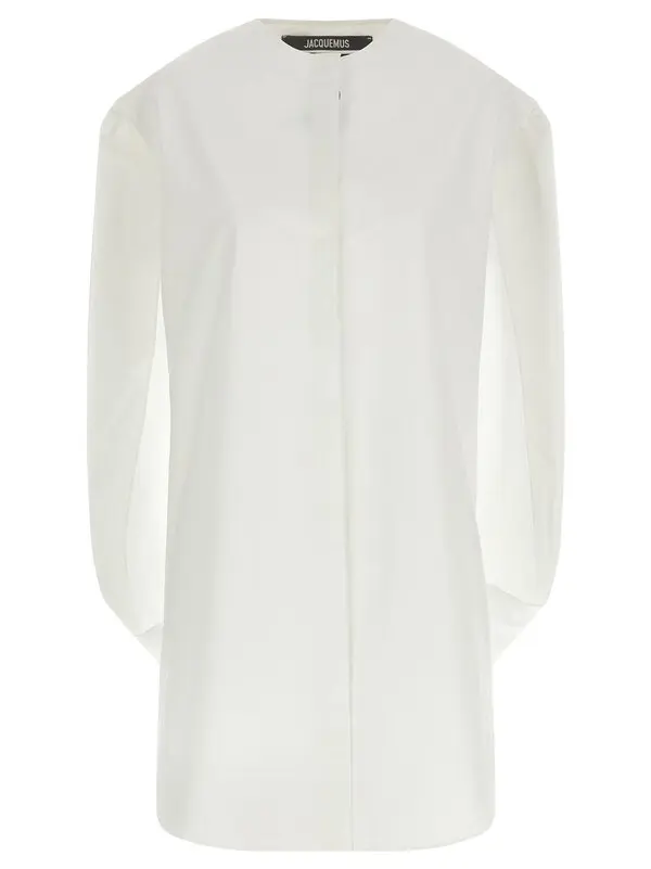 Jacquemus La Robe Berlingot Cotton Poplin Mini Dress - White