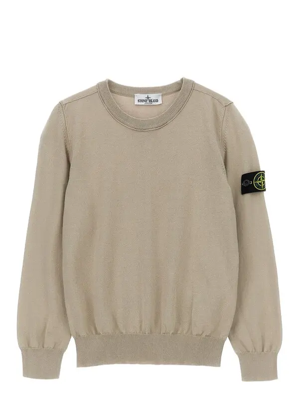 Stone Island Logo Badge Sweater - Beige
