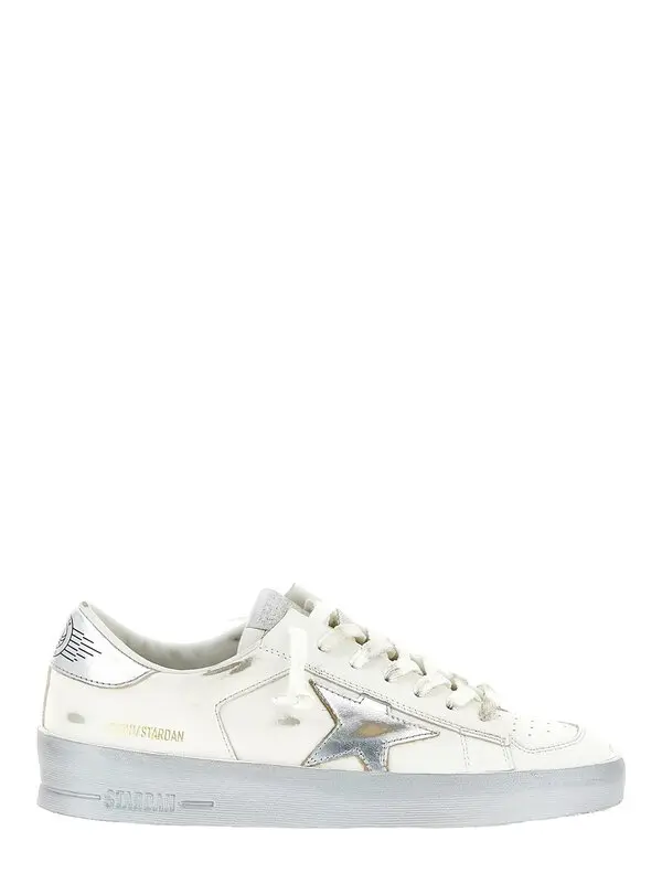GOLDEN GOOSE Stardan Leather Sneakers - Silver
