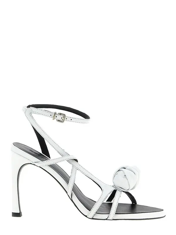 ROTATE BY BIRGER CHRISTENSEN Leather Knot Sandals - White
