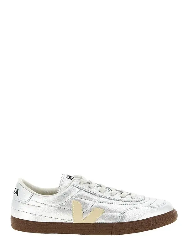 VEJA Panenka Laminated Leather Sneakers - Silver