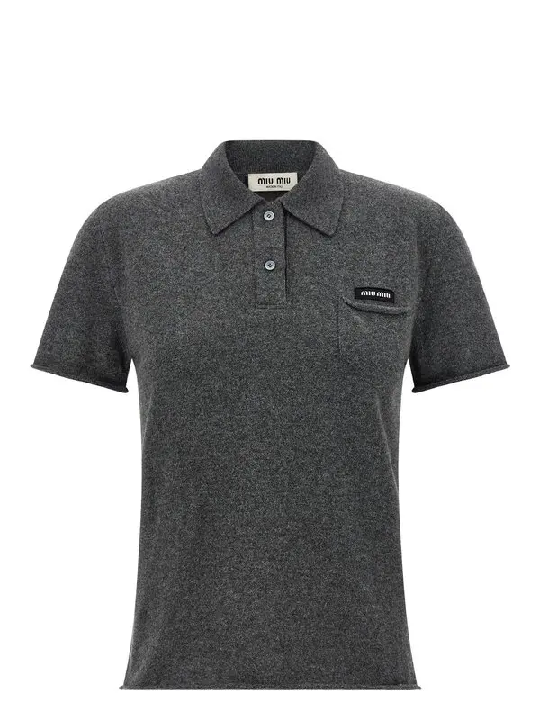 Miu Miu Cashmere Polo Shirt - Gray