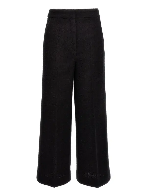 Moschino Cropped Bouclé Trousers - Black