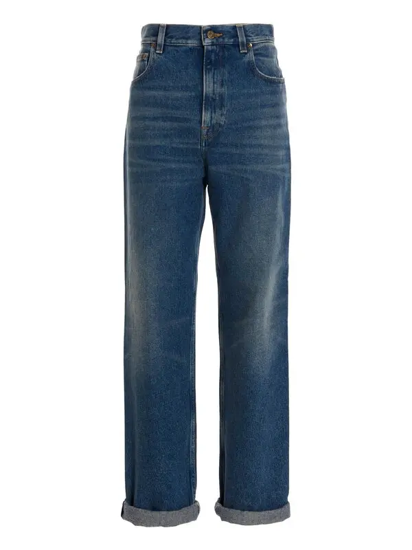 GOLDEN GOOSE Kim Straight Leg Denim Jeans - Blue
