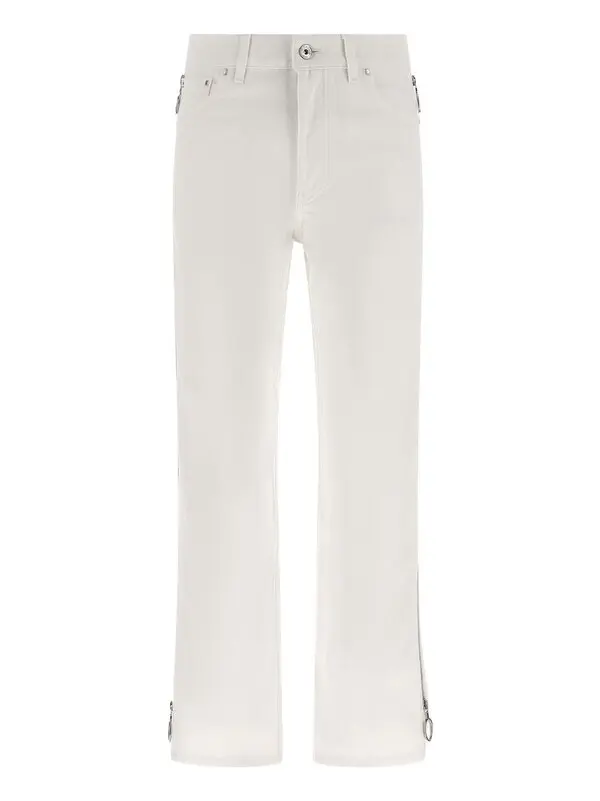 Rabanne Zip Detail Denim Jeans - White