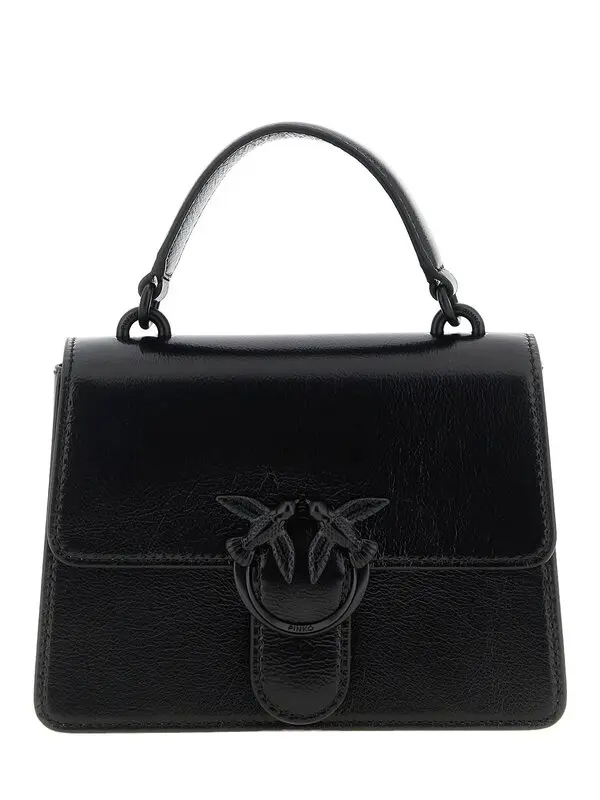 Pinko Mini Love One Light Leather Handbag - Black