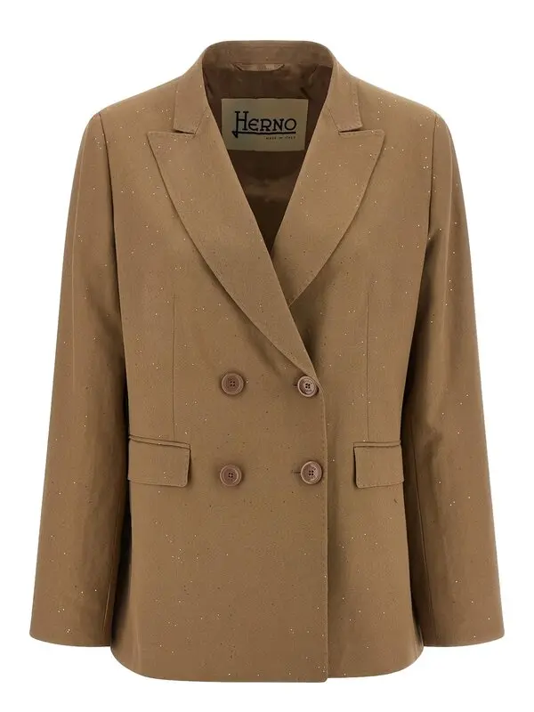 Herno Micro Sequin Blazer - Beige
