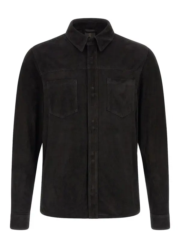 GIORGIO BRATO Suede Shirt Gloves - Black