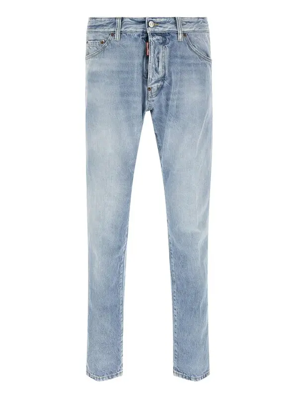 Dsquared2 Teddy Cotton Denim Jeans - Light Blue