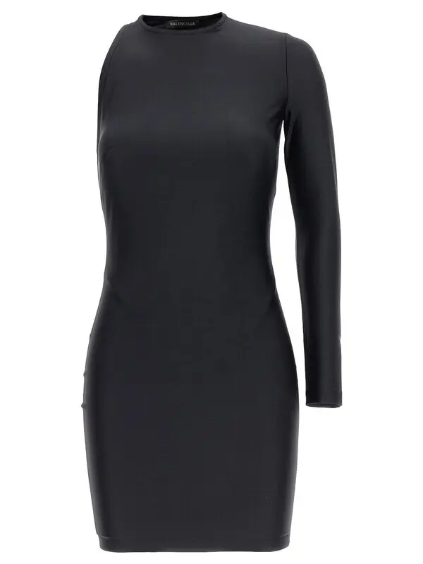 Balenciaga Cut-out One Shoulder Dress - Black