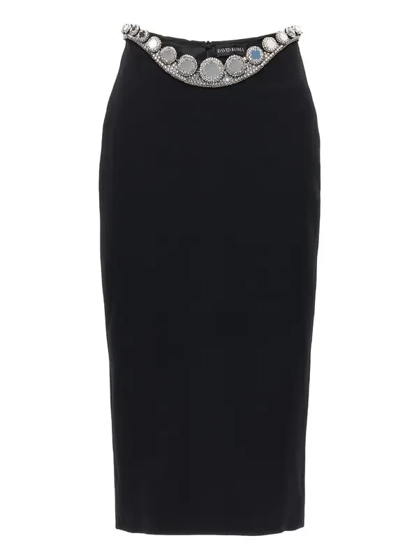 David Koma Puffer Circle Embroidery' Skirt - Black