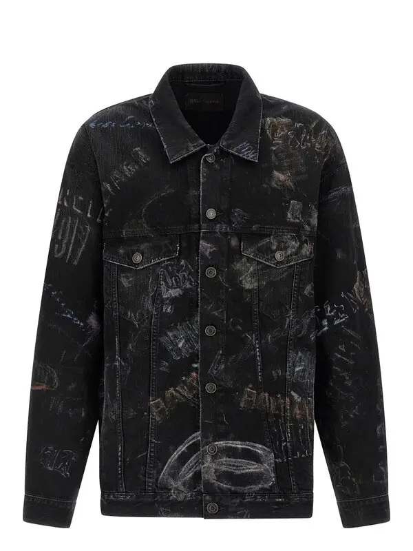 Balenciaga Oversize Crayon Cotton Denim Jacket - Black