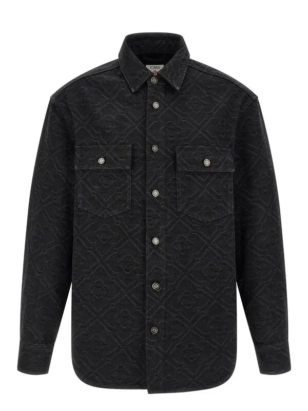 Casablanca Laser Monogram Denim' Overshirt - Black