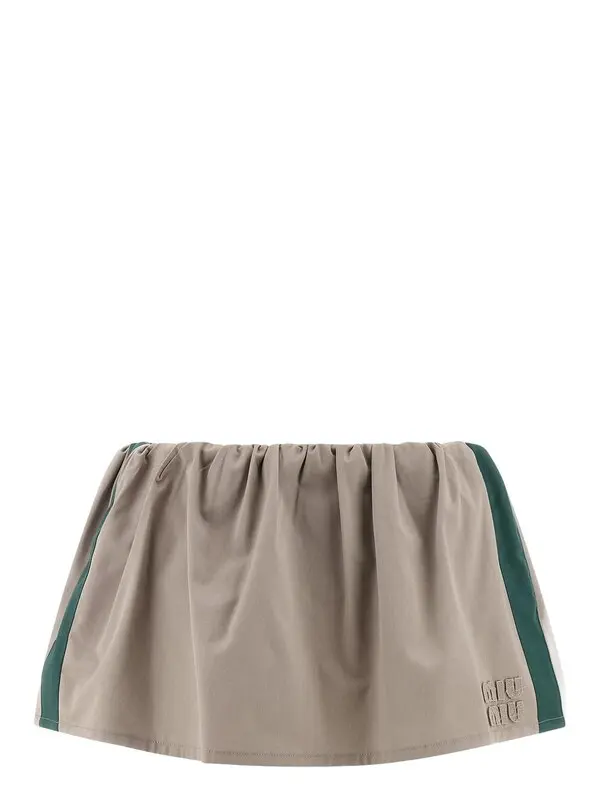 Miu Miu Cotton Twill Mini Skirt - Gray