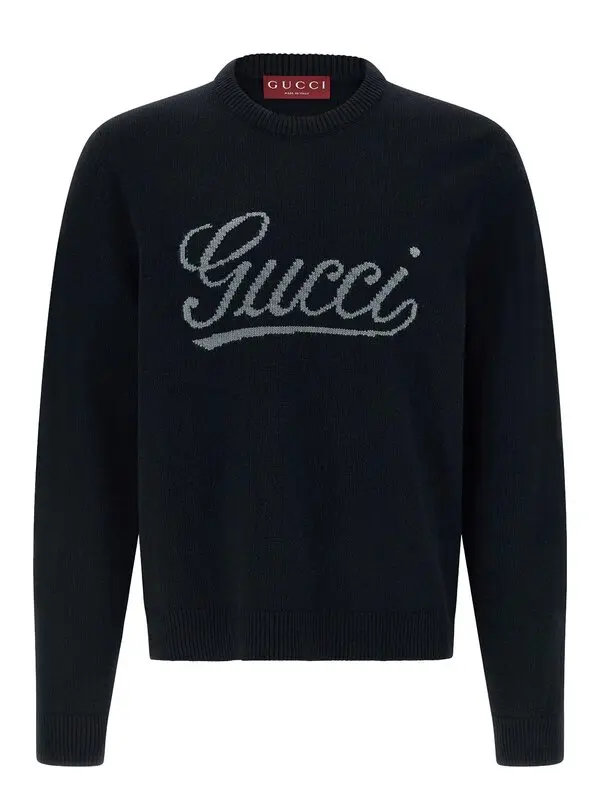 Gucci Logo Intarsia Sweater - Blue