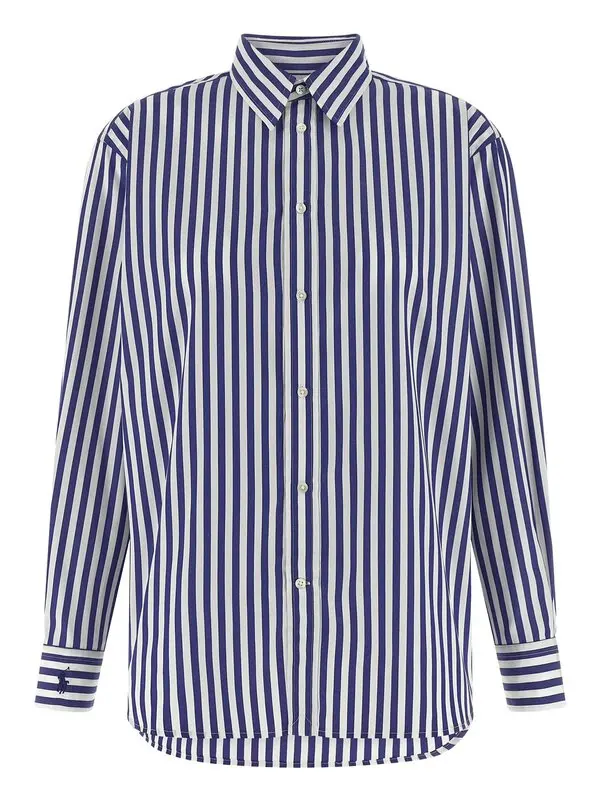 Polo Ralph Lauren Striped Cotton Poplin Shirt - Blue