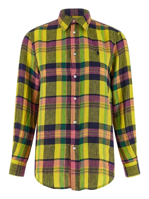 Polo Ralph Lauren Check Print Linen Shirt - Multi