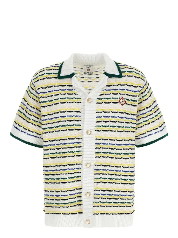 Casablanca Tuck Stitch Short Sleeve' Shirt - Multi