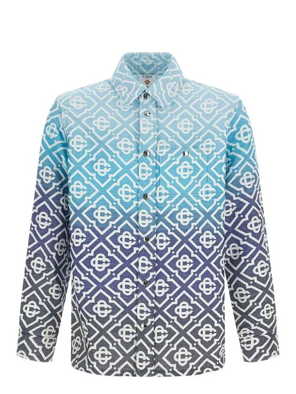 Casablanca Monogram Gradient Jacquard Shacket - Blue