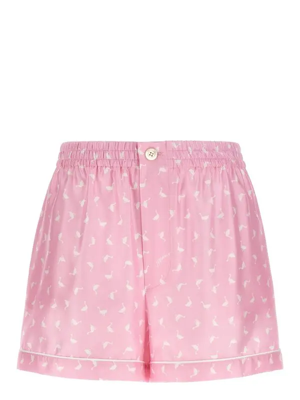 Moschino Oche Silk Twill Shorts - Pink