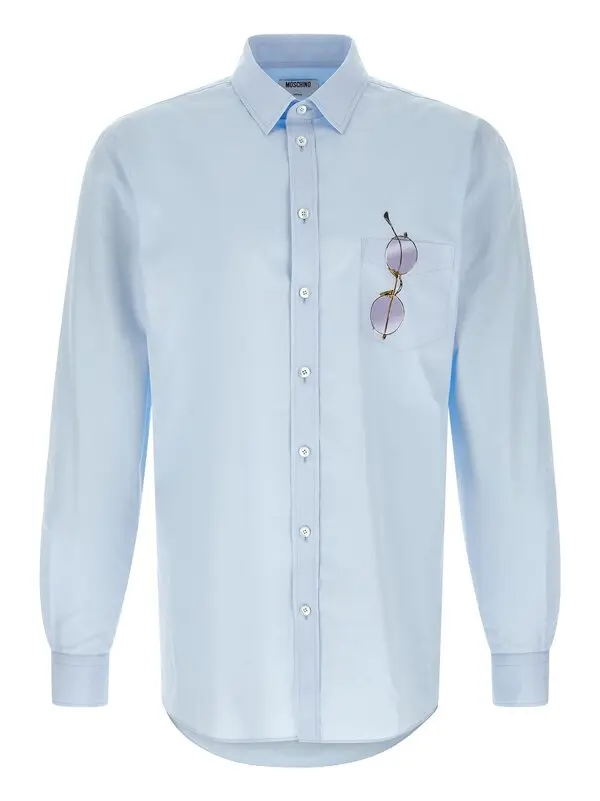 Moschino Trompe-l'ail Print Shirt - Light Blue