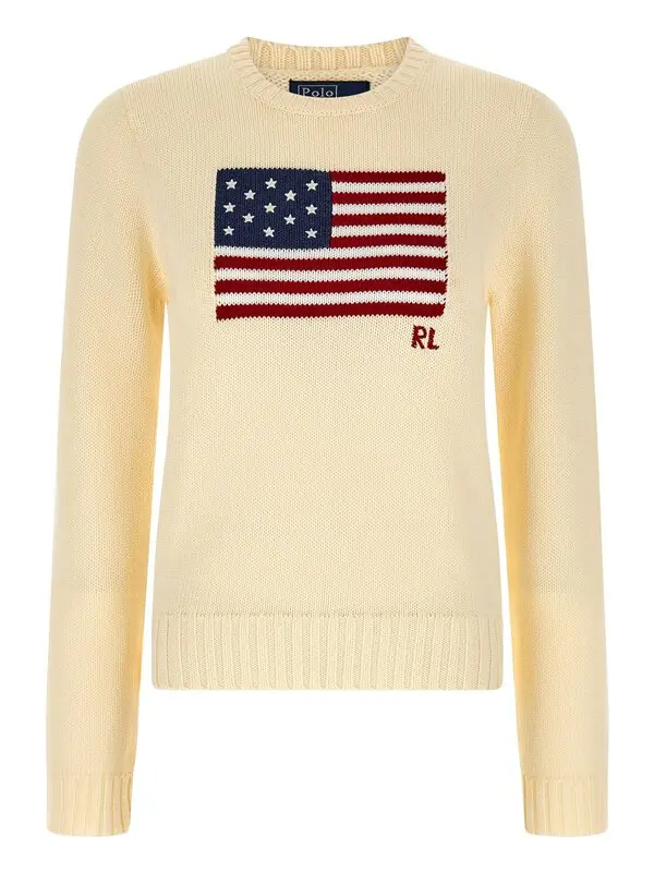 Polo Ralph Lauren Cotton Intarsia Sweater - Beige