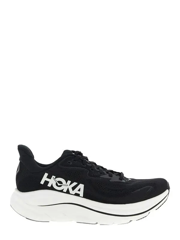Hoka One One Clifton Jacquard Running Sneakers - White/black