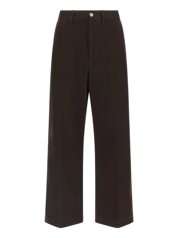 Polo Ralph Lauren Cropped Pleated Chinos - Brown