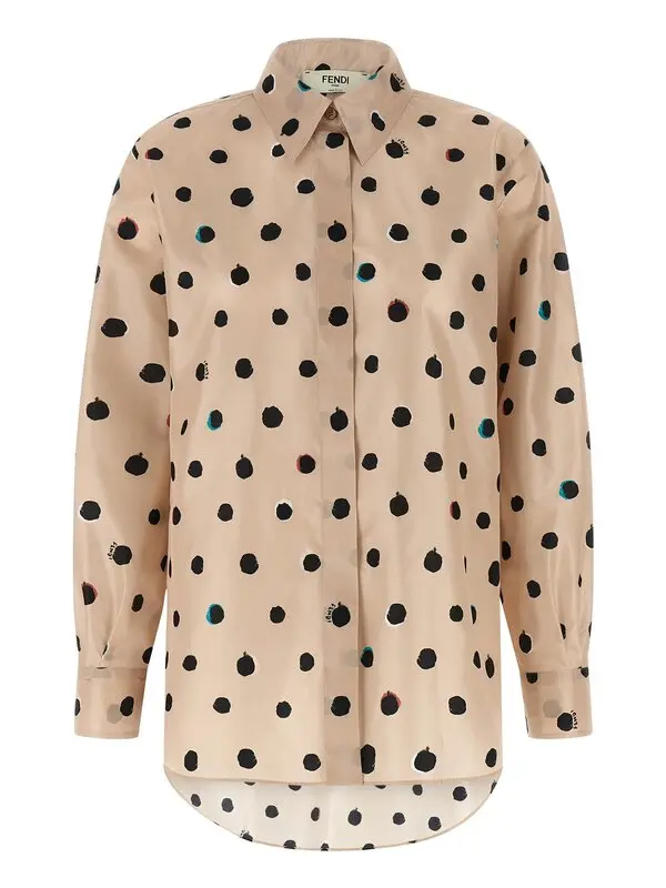 Fendi Falena Dots Silk Shirt - Pink