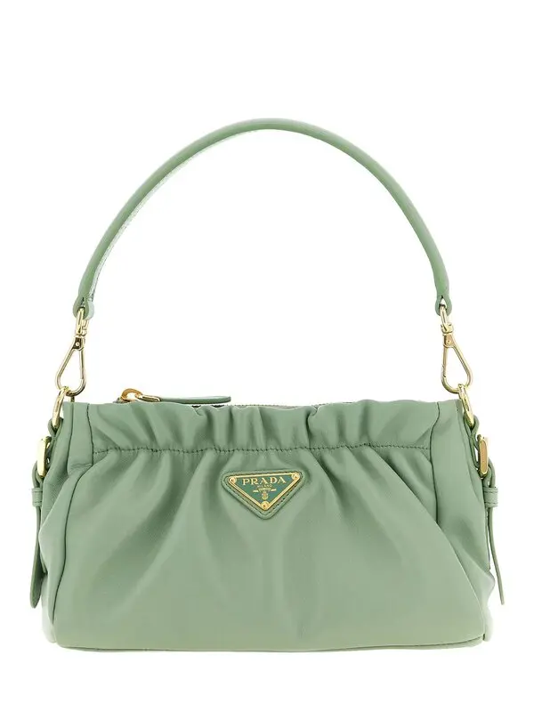 Prada Leather Shoulder Bag - Green