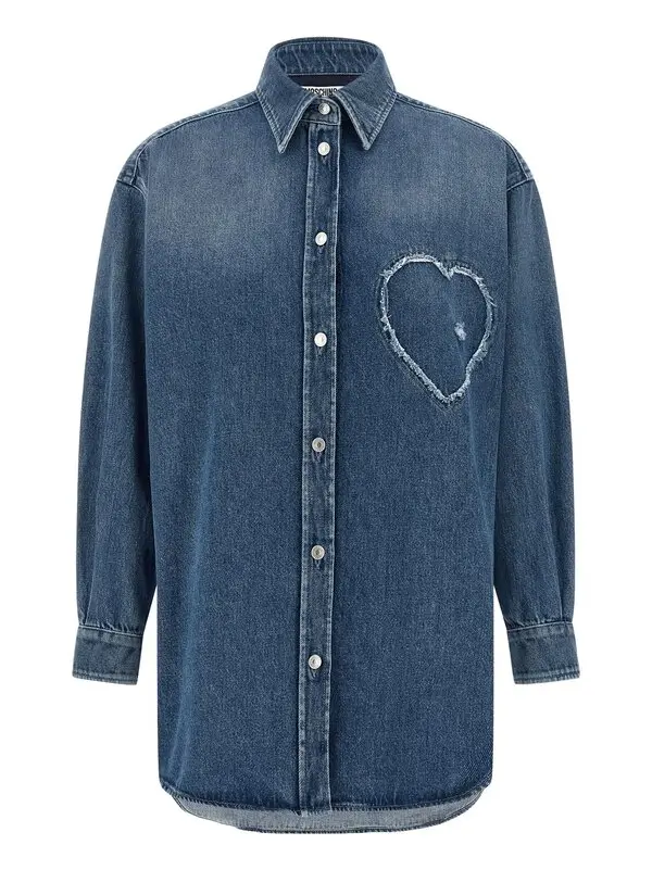 Moschino Denim Heart Shirt - Blue