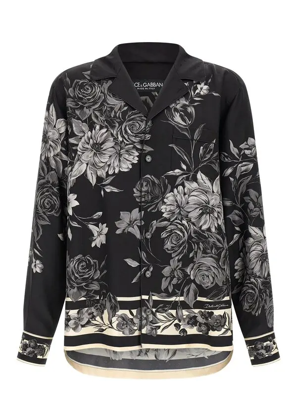 Dolce & Gabbana Bouquet Fiori' Shirt - Black
