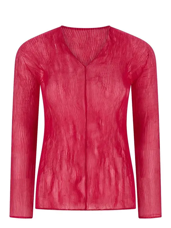 Issey Miyake Chiffon Twist 1 Top - Fuchsia