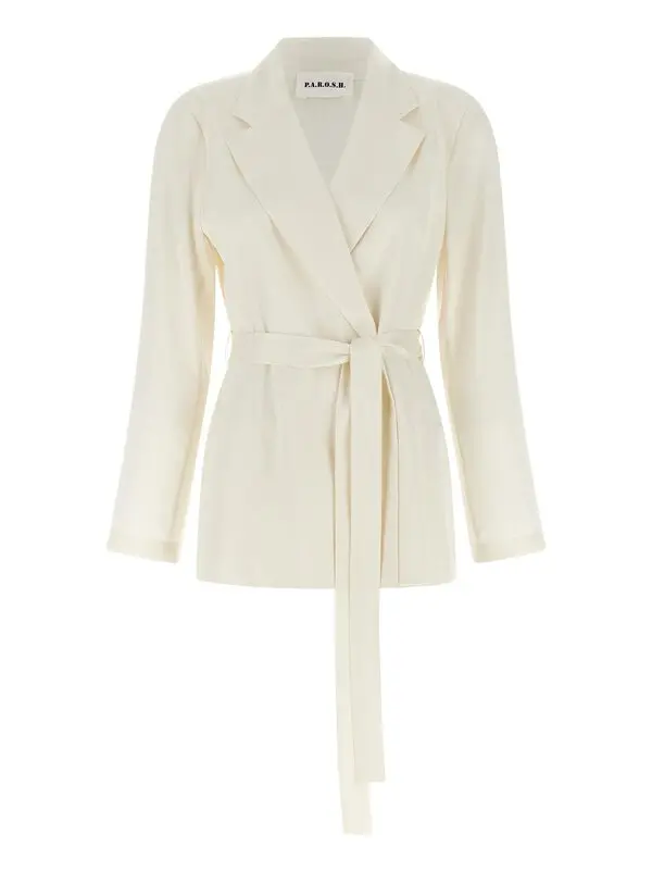 P.a.r.o.s.h Paky Fluid Fabric Blazer - White