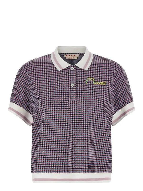Marni Check Patterned Short Sleeve Polo - Multi