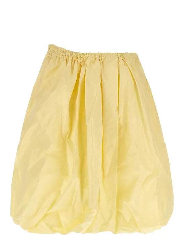 Prada Tec Taffeta Midi Skirt - Yellow