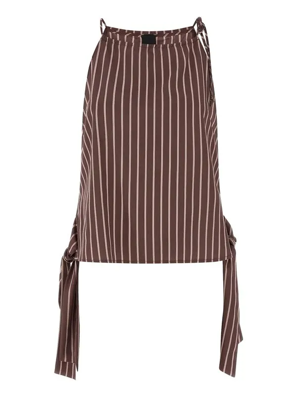 Pinko Jennifer Striped Viscose Top - Brown