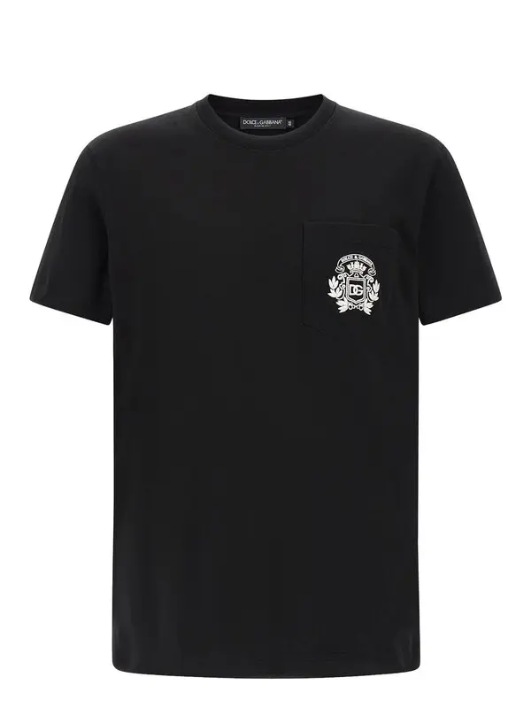 Dolce & Gabbana Dg' Embroidered T-shirt - Black