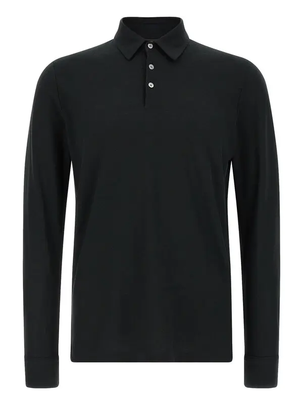 ZANONE Ice Cotton' Polo Shirt - Black