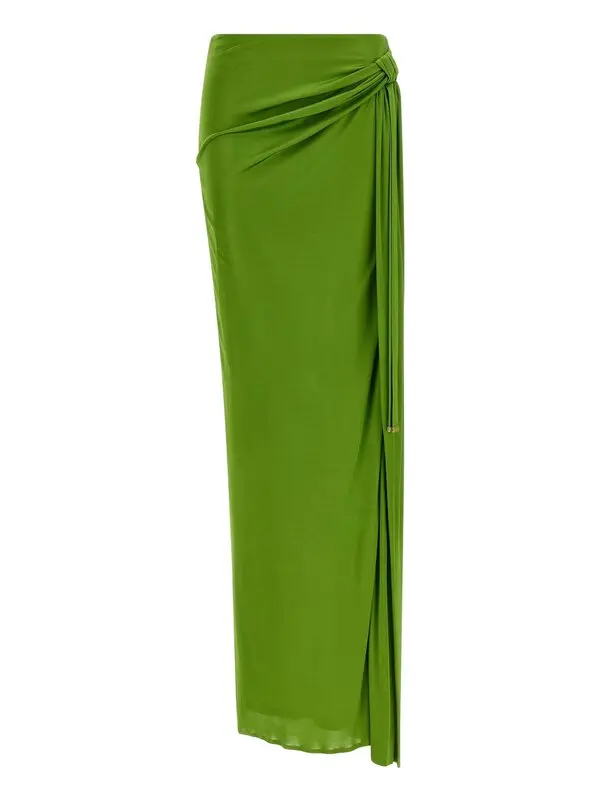 Elisabetta Franchi Shiny Viscose Skirt - Green