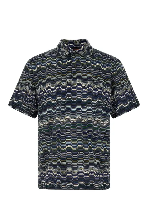 Missoni Zigzag Polo Shirt - Blue