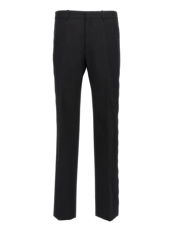 Off-White Virgin Wool Tailored Trousers - Black
