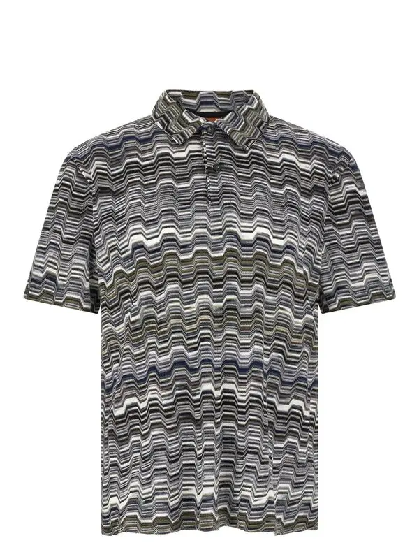 Missoni Irregular Zigzag Polo Shirt - Green