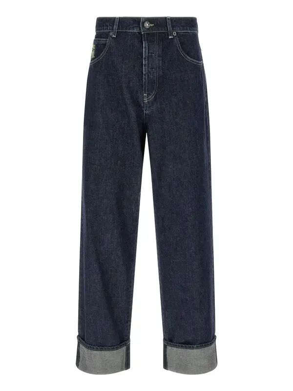 Marni Logo Embroidery Denim Jeans - Blue