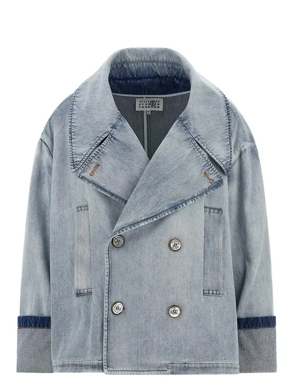 MAISON MARGIELA Double-breasted Denim Jacket - Light Blue