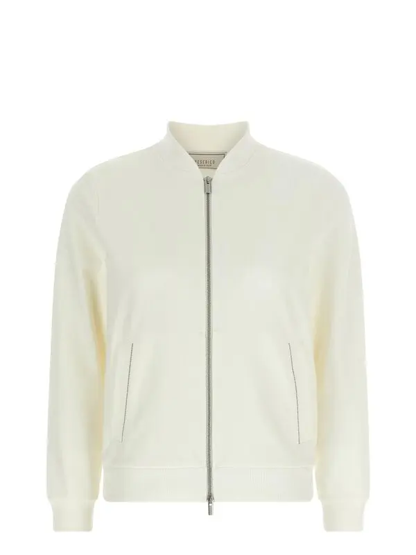 Peserico Punto Luce Stretch Cotton Jersey Sweatshirt - White