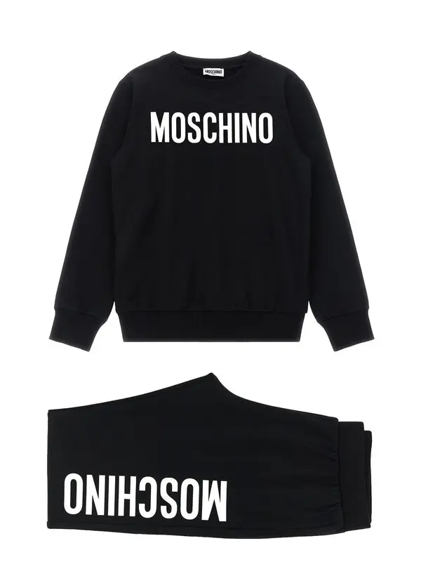 MOSCHINO KID TEEN Sweatshirt And Joggers Set - White/black